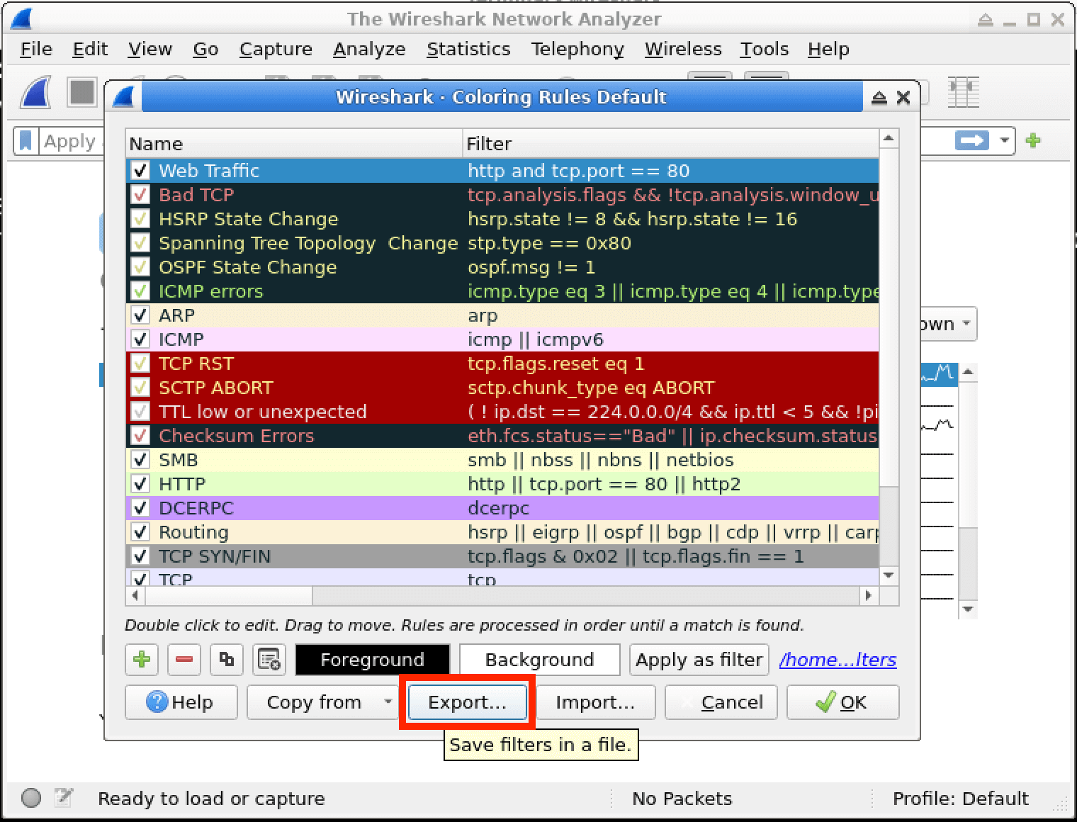 Create And Apply Colorizing Rules In Wireshark Labex
