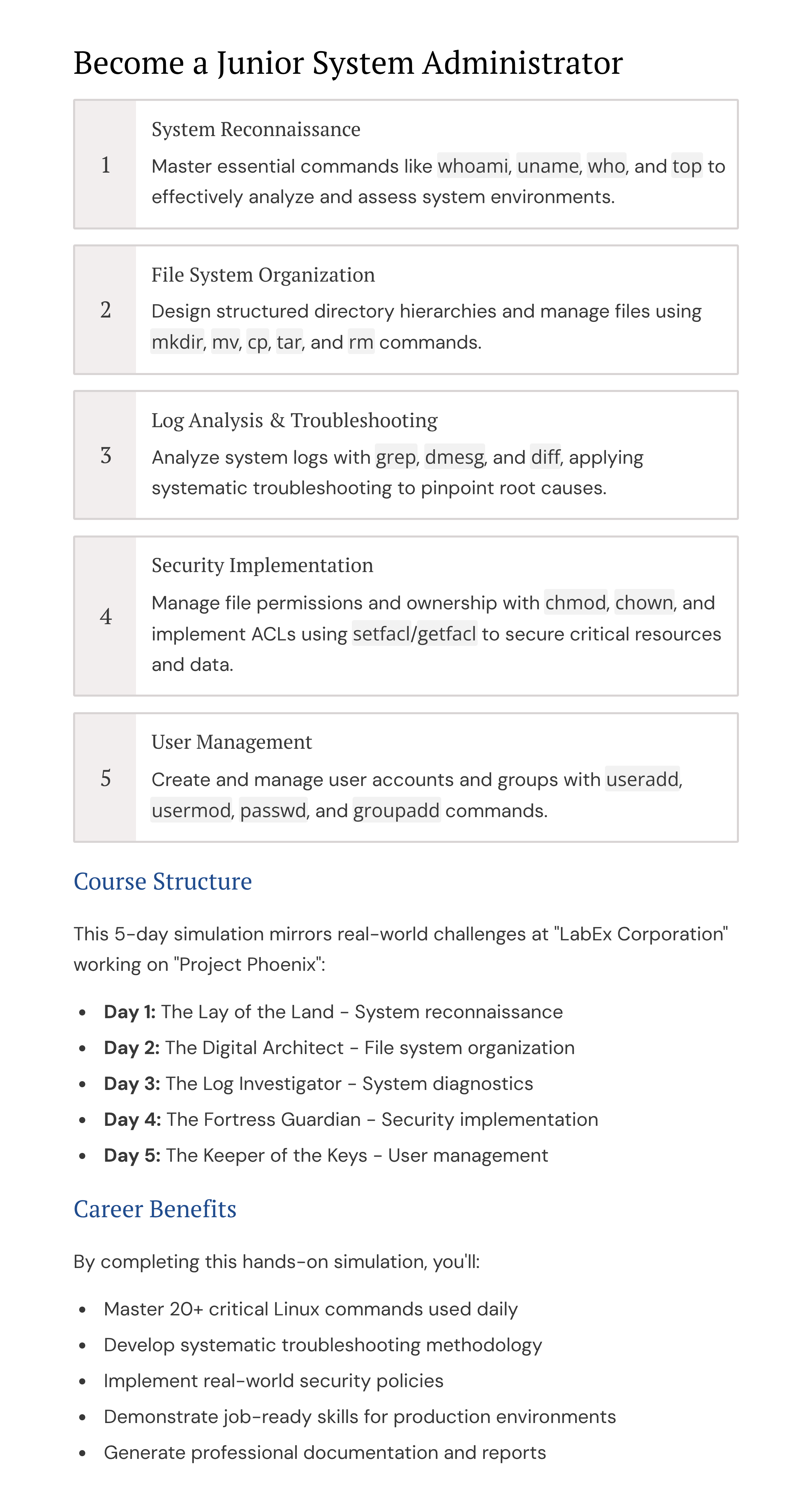 Devenez Administrateur Système Junior : Simulez des Tâches Réelles | LabEx