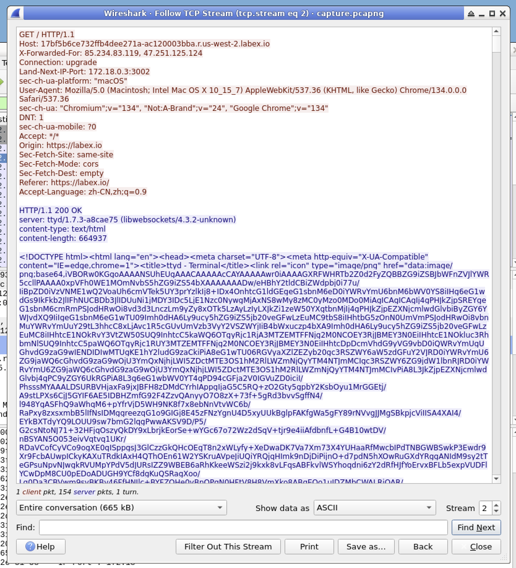 Wireshark の TCP ストリーム追跡機能で TCP トラフィックを解析する | LabEx
