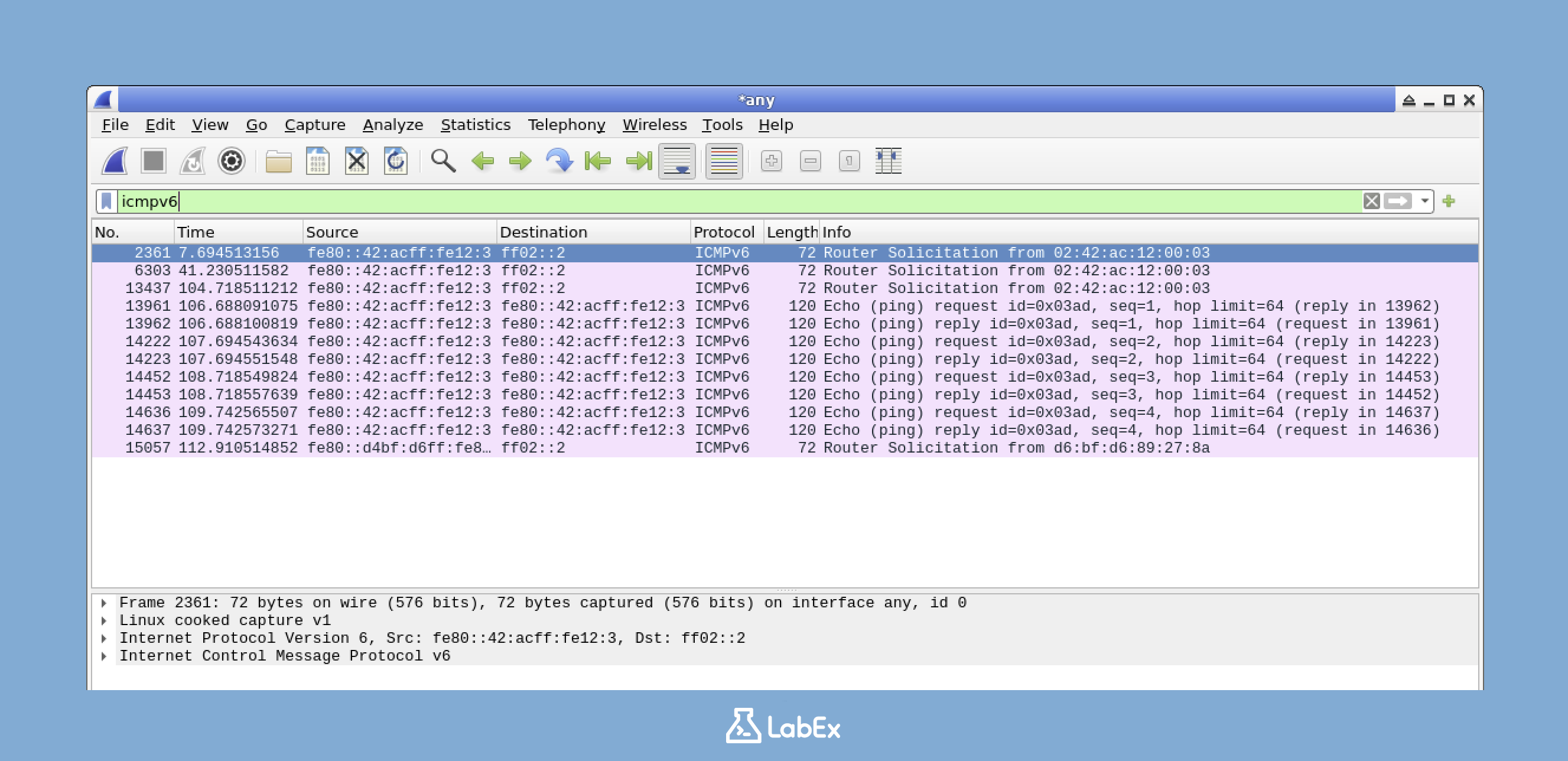 Analyze IPv6 Traffic with Wireshark | LabEx