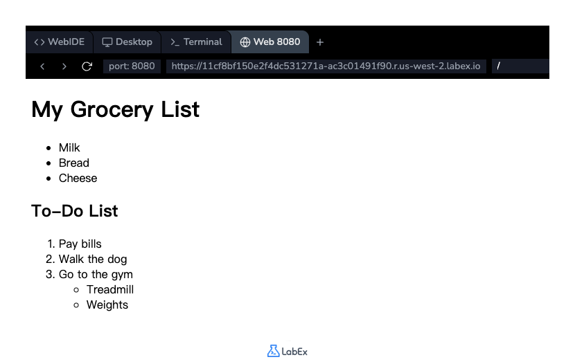 HTML Lists: Create Unordered and Ordered Lists | LabEx
