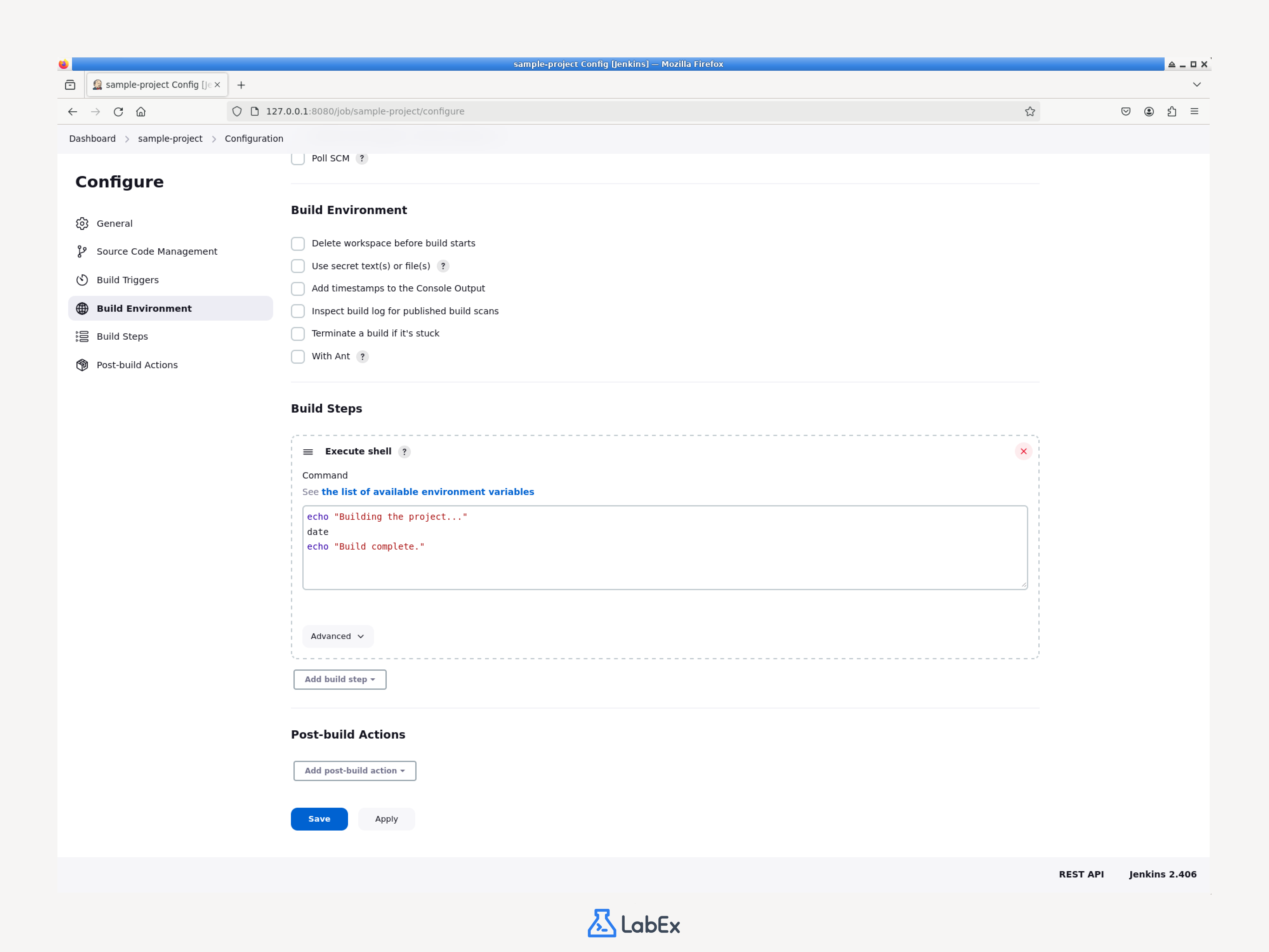 Configurar Proyectos Jenkins Freestyle Básicos | LabEx