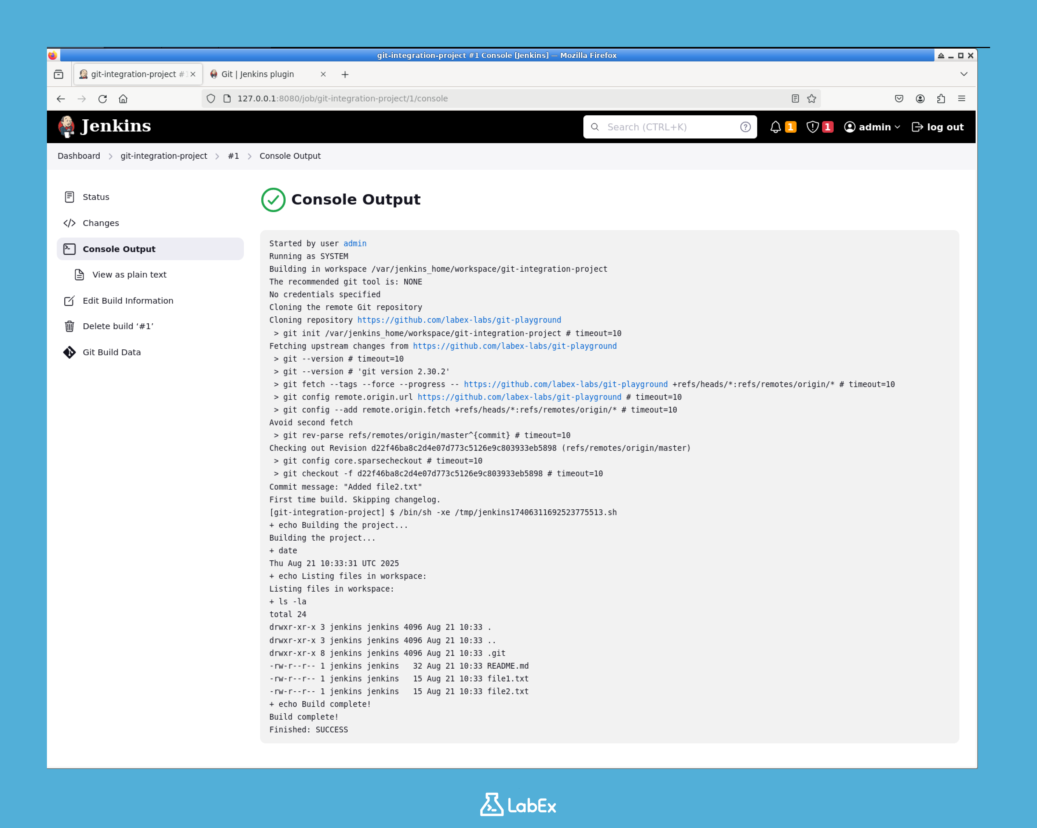 Intégrer Jenkins avec Git pour la gestion du contrôle de source | LabEx
