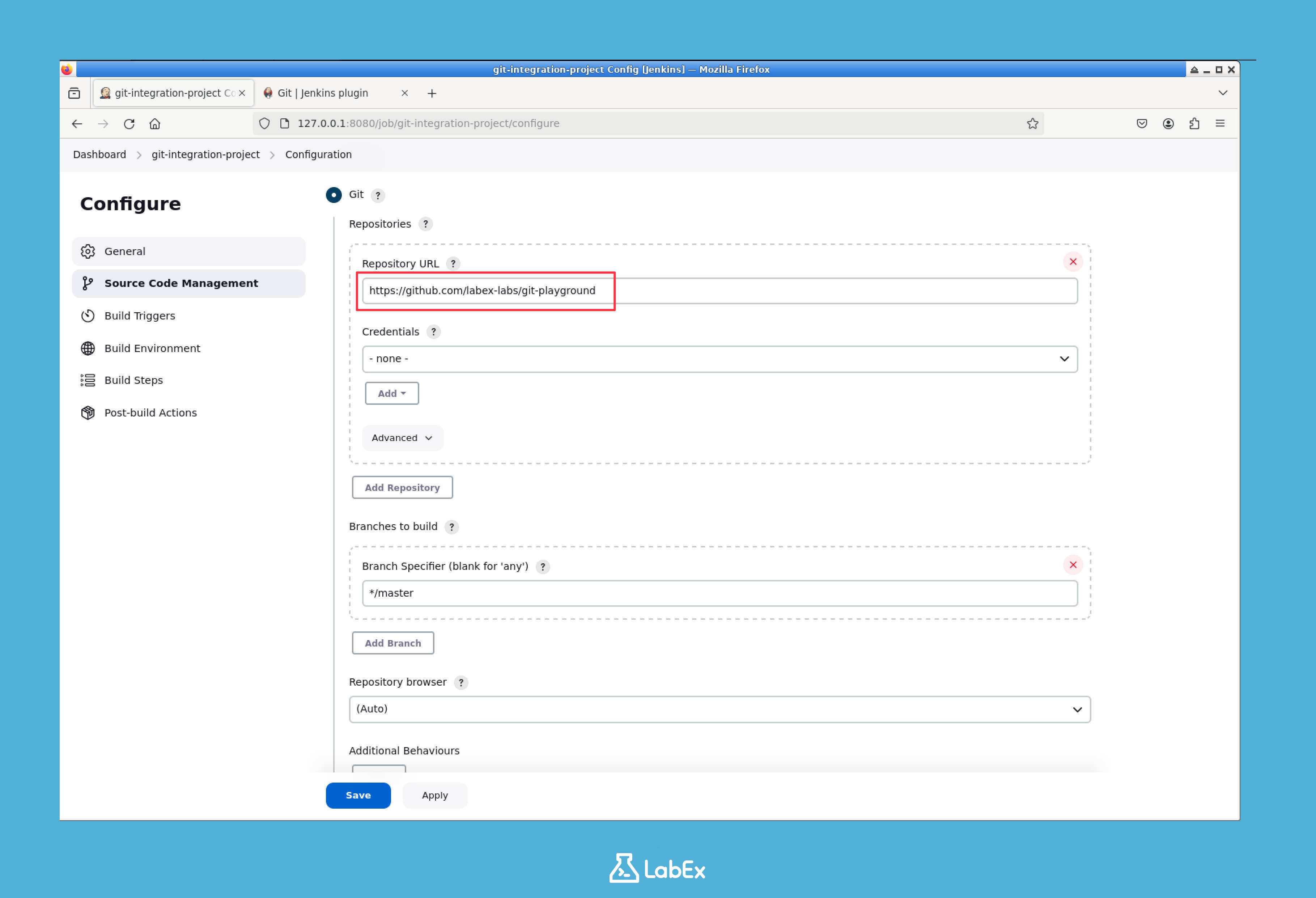 Integrate Jenkins with Git for Source Control Management | LabEx
