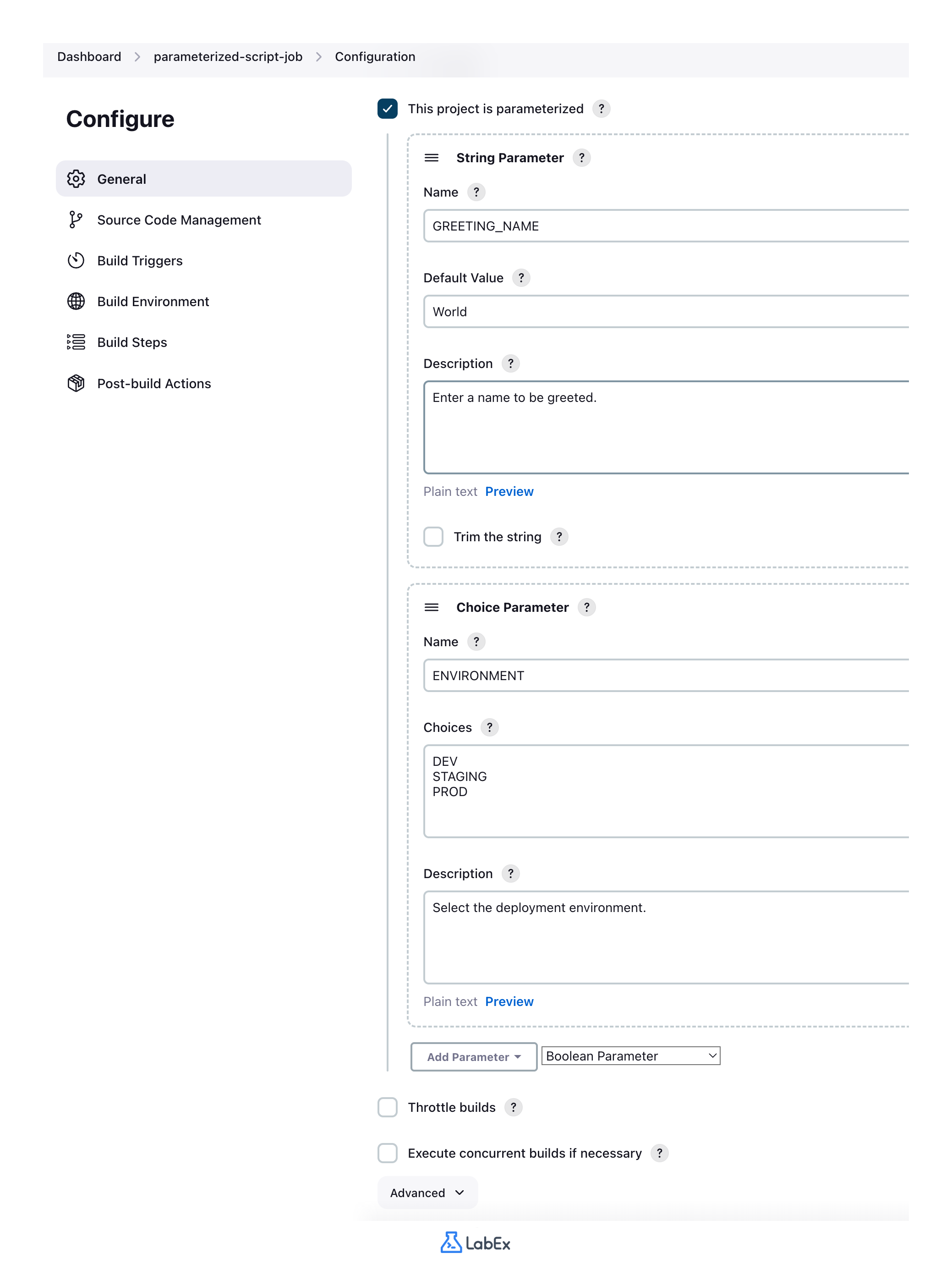 Jenkins 参数化构建与脚本使用指南 | LabEx