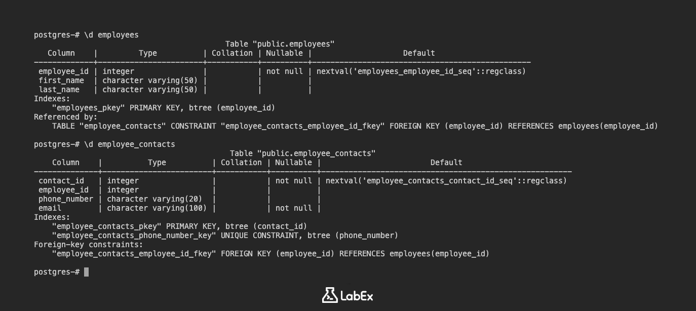Create Employee Table in PostgreSQL | LabEx