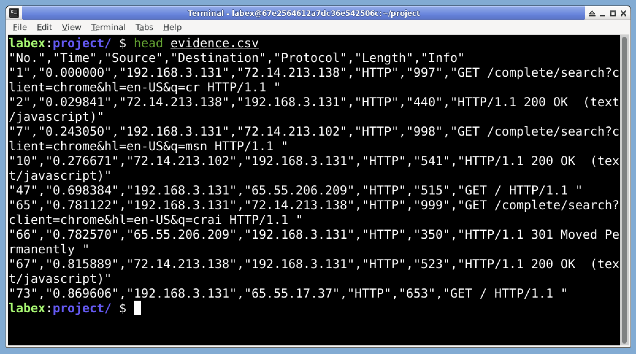 Export Suspicious Network Evidence | LabEx