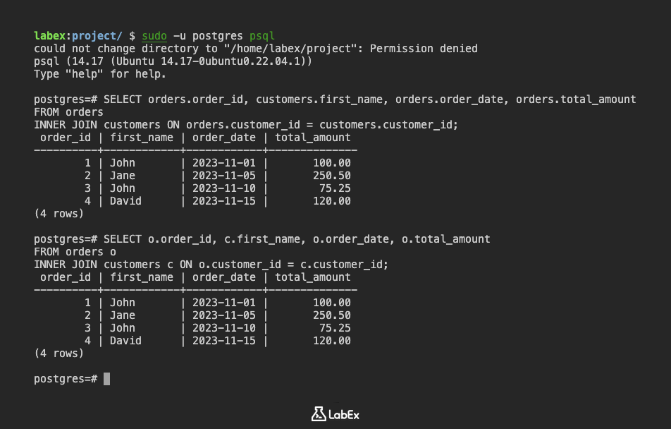PostgreSQL 关系与连接 - 外键、INNER JOIN、OUTER JOIN 详解 | LabEx