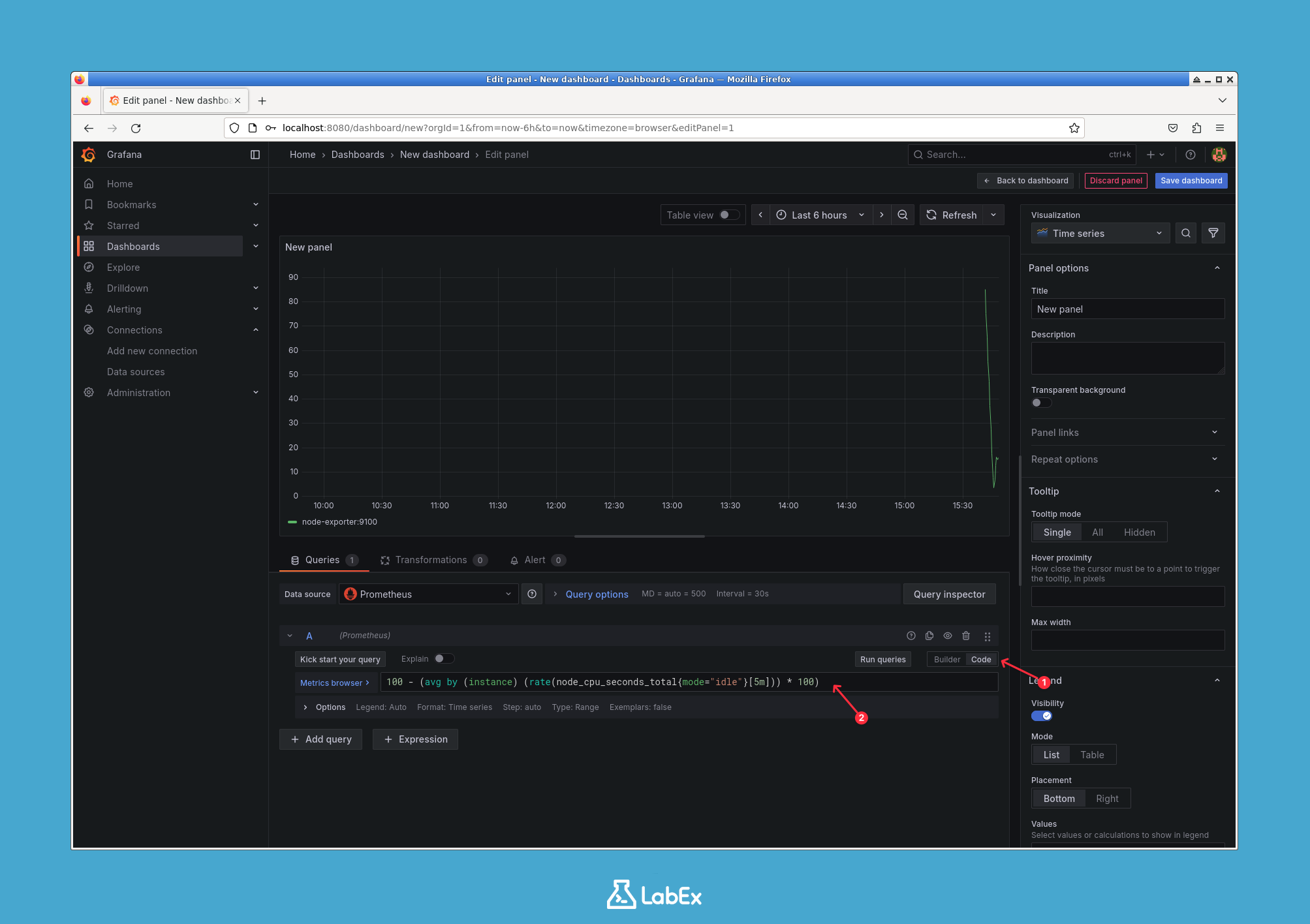 Grafana: Build a System Metrics Dashboard with PromQL | LabEx