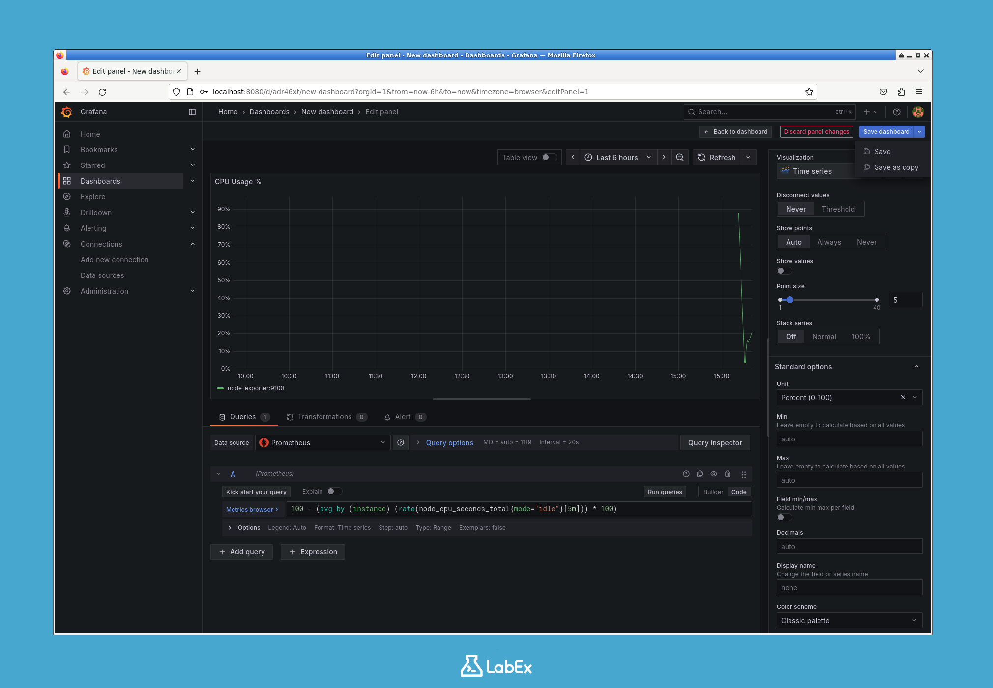Grafana: Build a System Metrics Dashboard with PromQL | LabEx