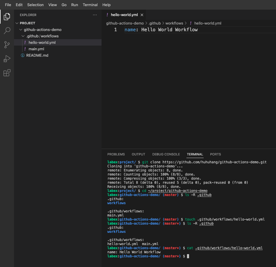 Tutoriel Créer Premier Workflow GitHub Actions Git | LabEx