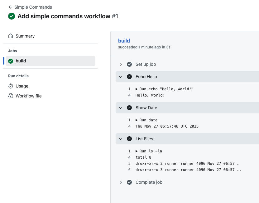 GitHub Actions Running Simple Commands | LabEx