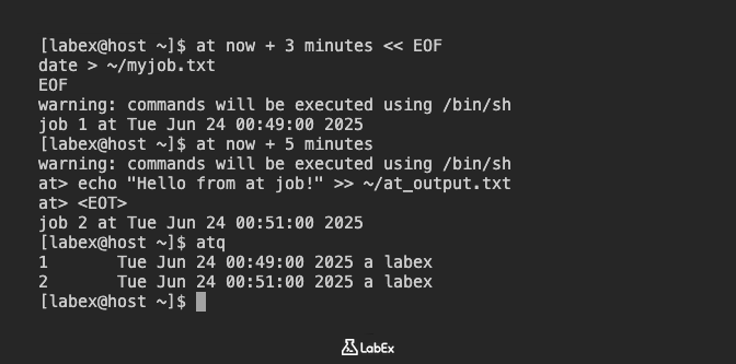 Schedule Tasks in Red Hat Enterprise Linux | LabEx