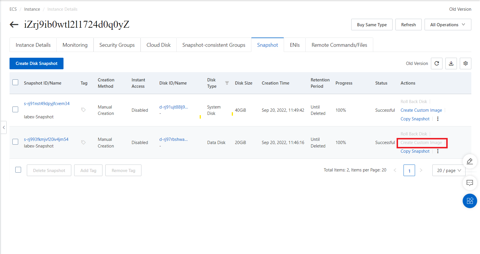 Can we Create Image of Data disk snapshot form console? | LabEx